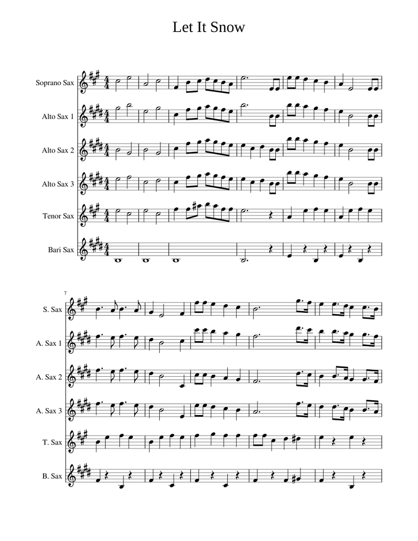 Let It Snow Sheet music for Saxophone (Alto), Saxophone (Tenor ...