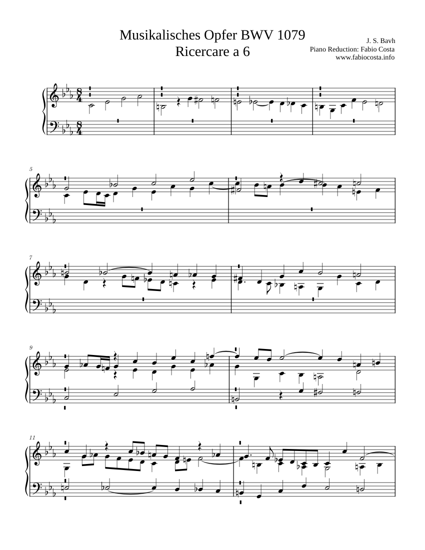 The Musical Offering BWV 1079 – Johann Sebastian Bach J. S. Bach ...