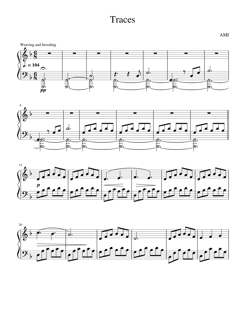 Traces Sheet music for Piano (Solo) | Musescore.com