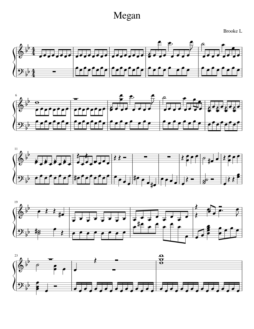 Megan Sheet music for Piano (Solo) | Musescore.com