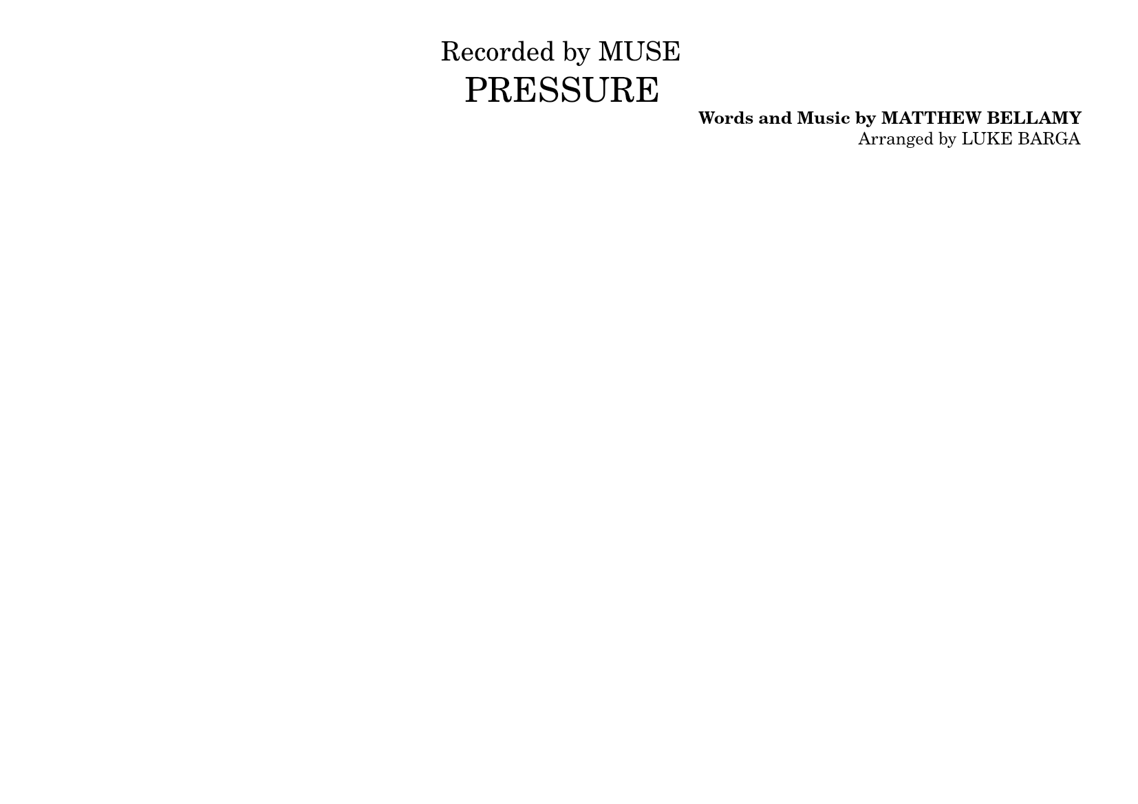 Pressure – Muse (Marching Band) Sheet Music for Trombone, Euphonium ...