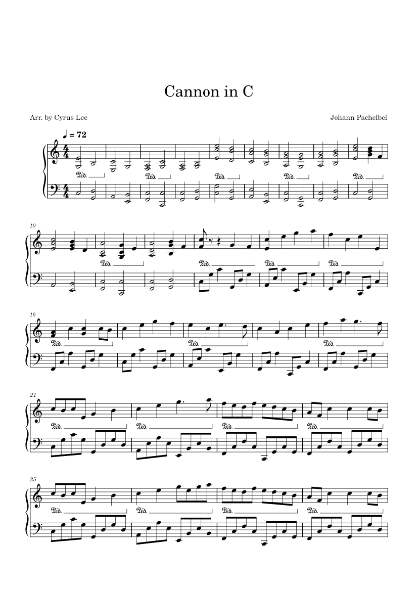 Canon in c - Johann Pachelbel Sheet music for Piano (Solo) Easy ...