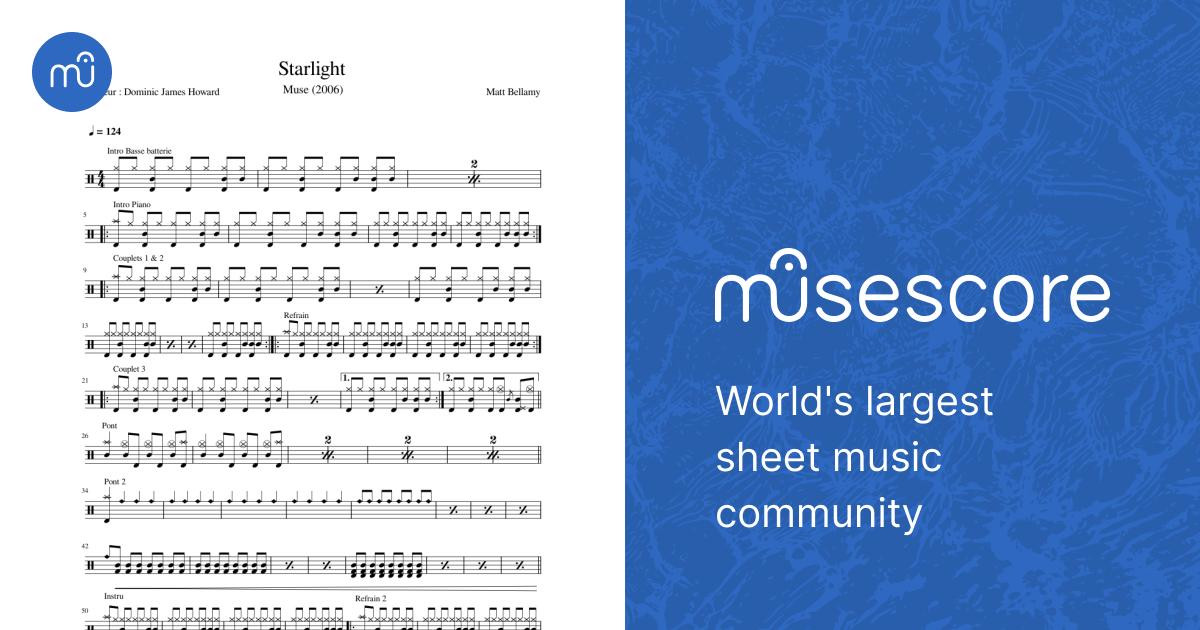 Starlight – Muse Muse - Drums Sheet music for Harpsichord (Solo) | Musescore.com