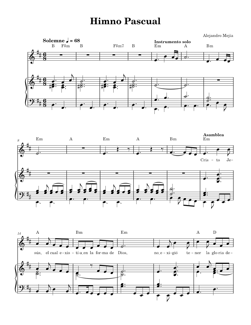 Himno Pascual (Alejandro Mejía Pereda, f.m.s.) Sheet Music with Chords ...