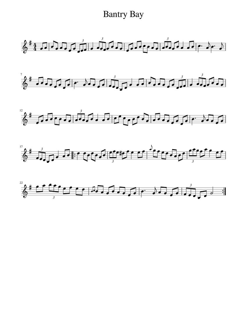 Bantry Bay Sheet music for Piano (Solo) Easy | Musescore.com
