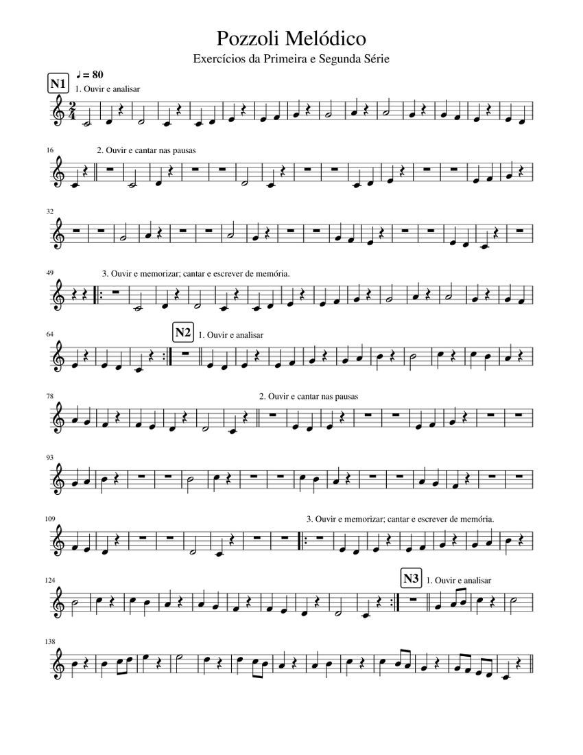 Pozzoli Melódico 1ª e 2ª Série Sheet music for Piano (Solo) Easy ...