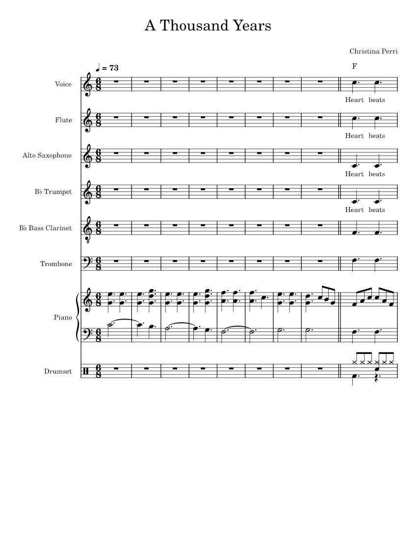 A thousand years – Christina Perri Sheet music for Piano, Trombone ...