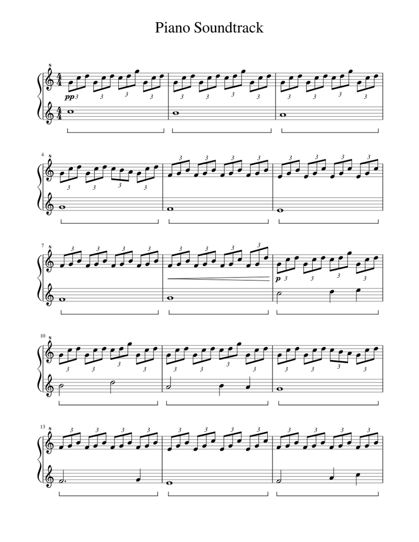 Piano Soundtrack Sheet music for Piano (Solo) Easy | Musescore.com