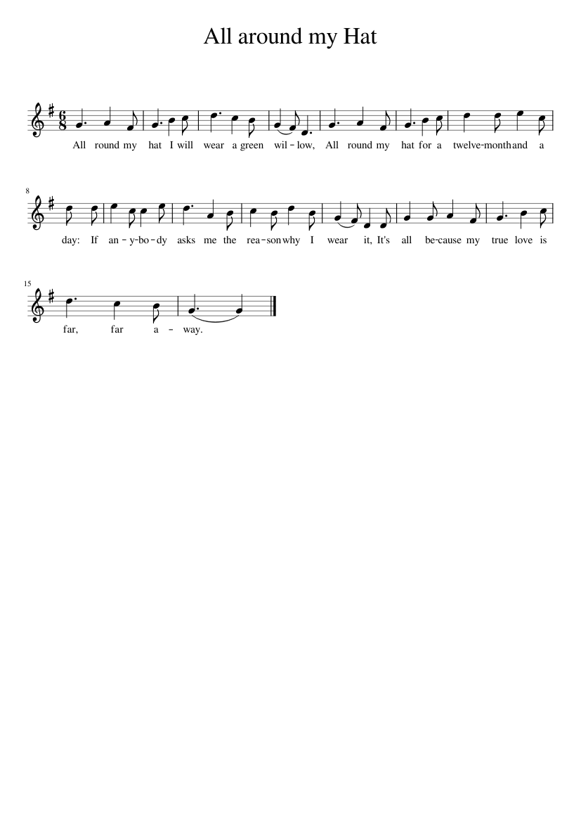 All around my Hat Sheet music for Piano (Solo) | Musescore.com