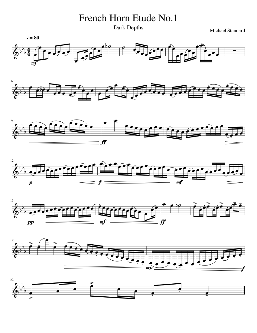 French Horn Etude No 1 Sheet music for French horn (Solo) | Musescore.com