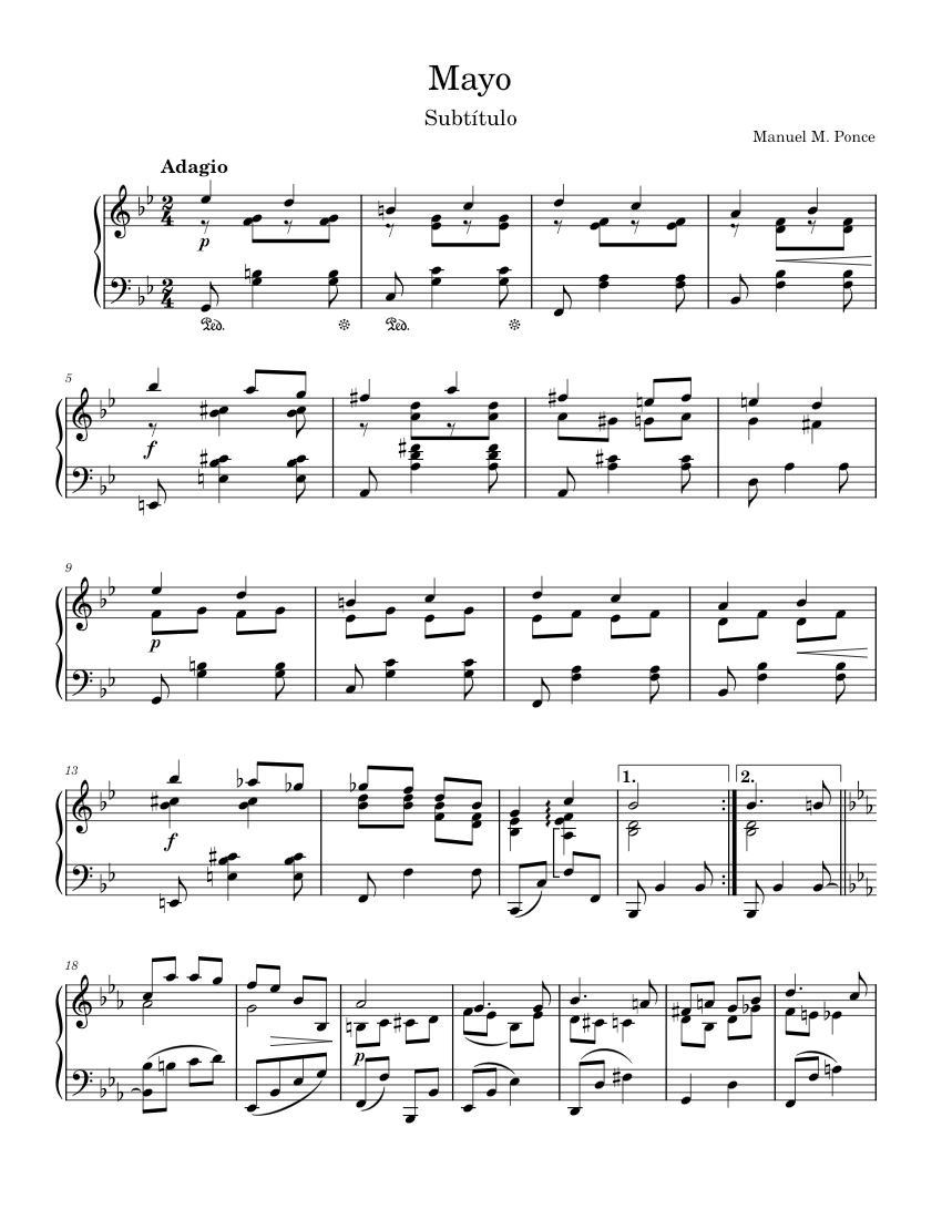 Mayo Sheet music for Piano (Solo) | Musescore.com