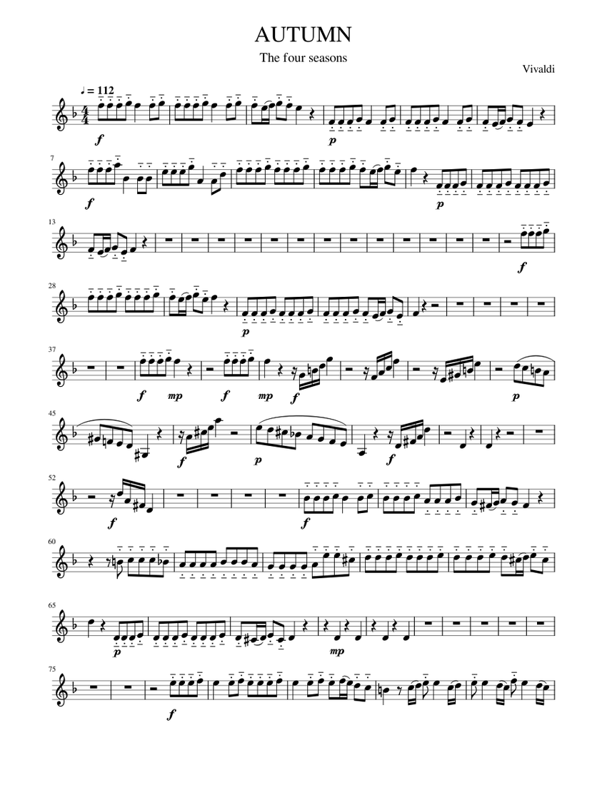 AUTUMN violin Sheet music for Piano (Solo) Easy | Musescore.com