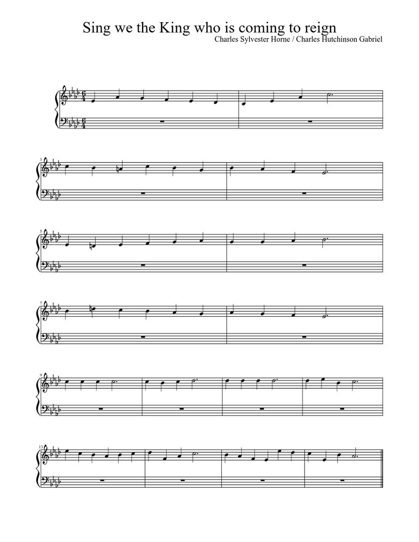 Sing we the King who is coming to reign Sheet music for Piano (Solo ...