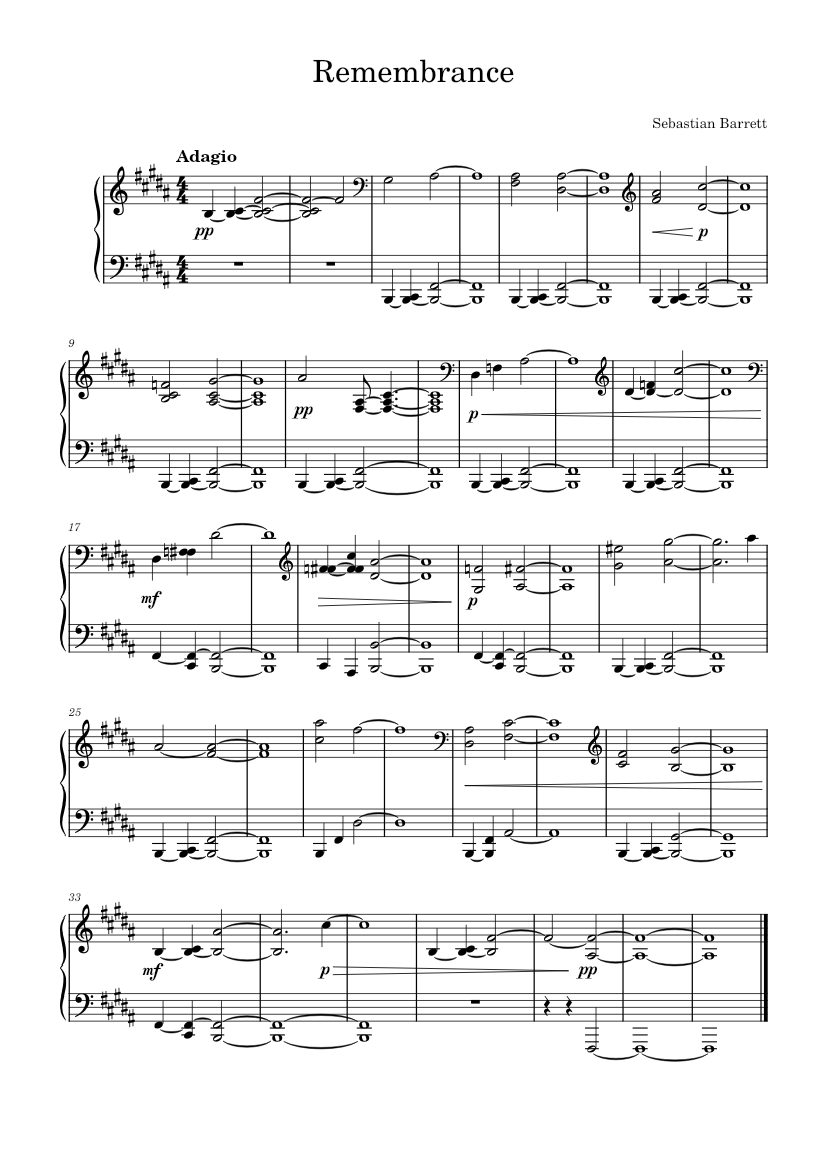 Remembrance Sheet music for Piano (Solo) Easy | Musescore.com