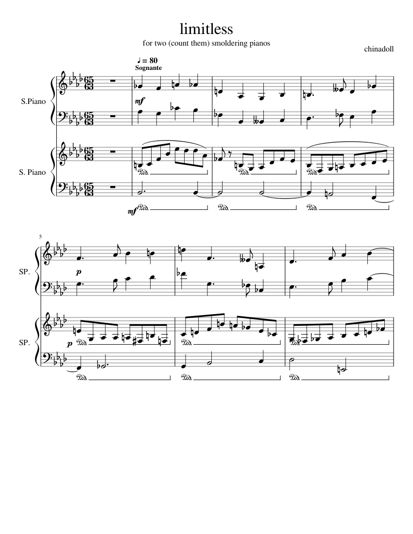 limitless Sheet music for Piano (Piano Duo) | Musescore.com