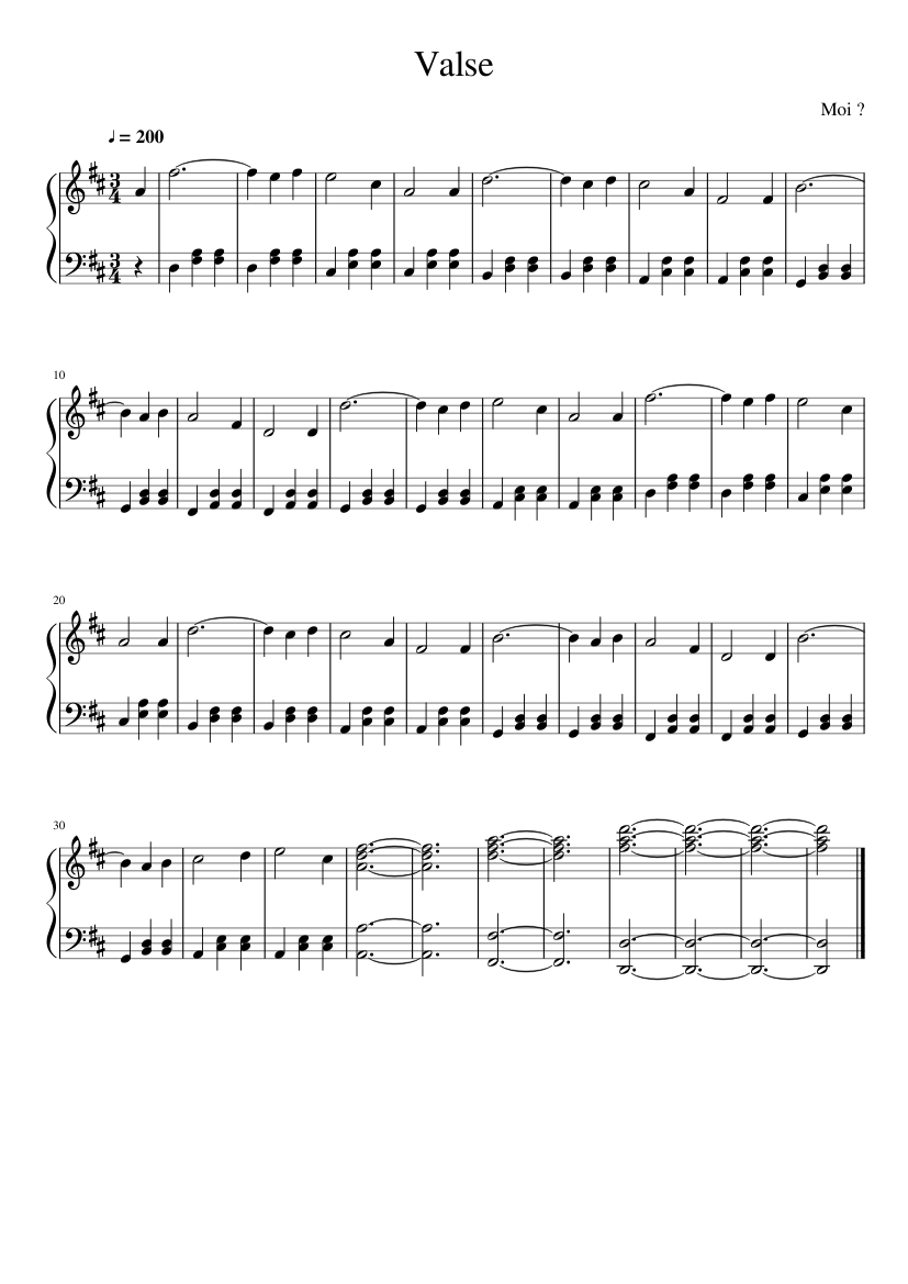 Thème et variations sur la mélodie de "Go West" de Pet Shop Boys Sheet ...