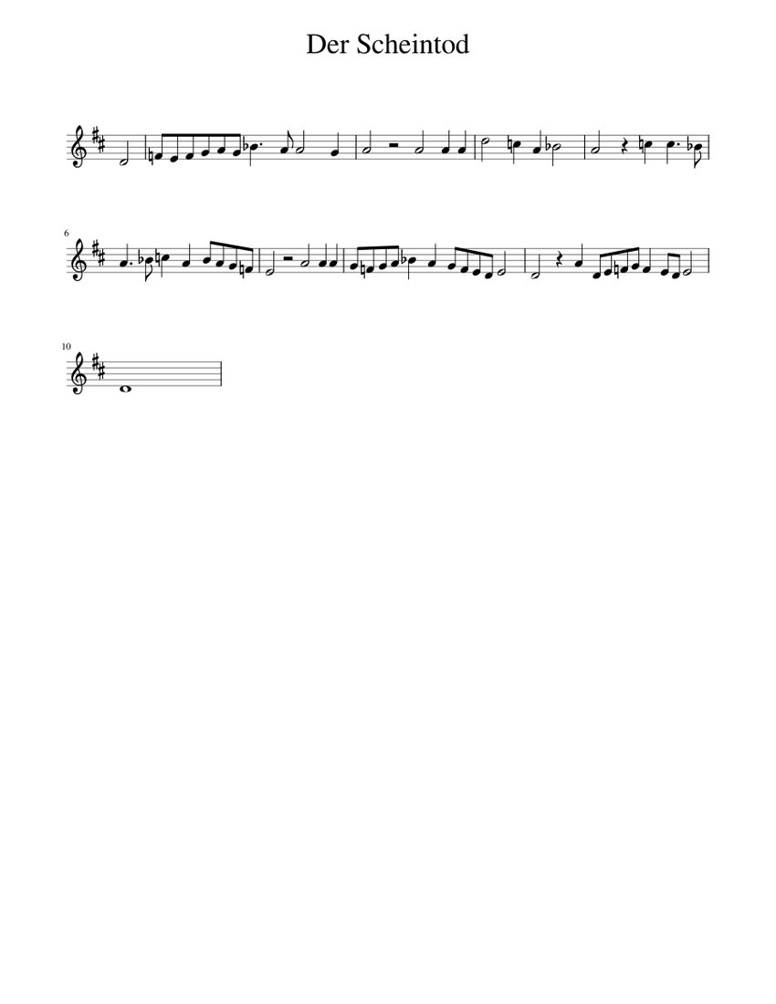 Der Scheintod Sheet music for Piano (Solo) Easy | Musescore.com