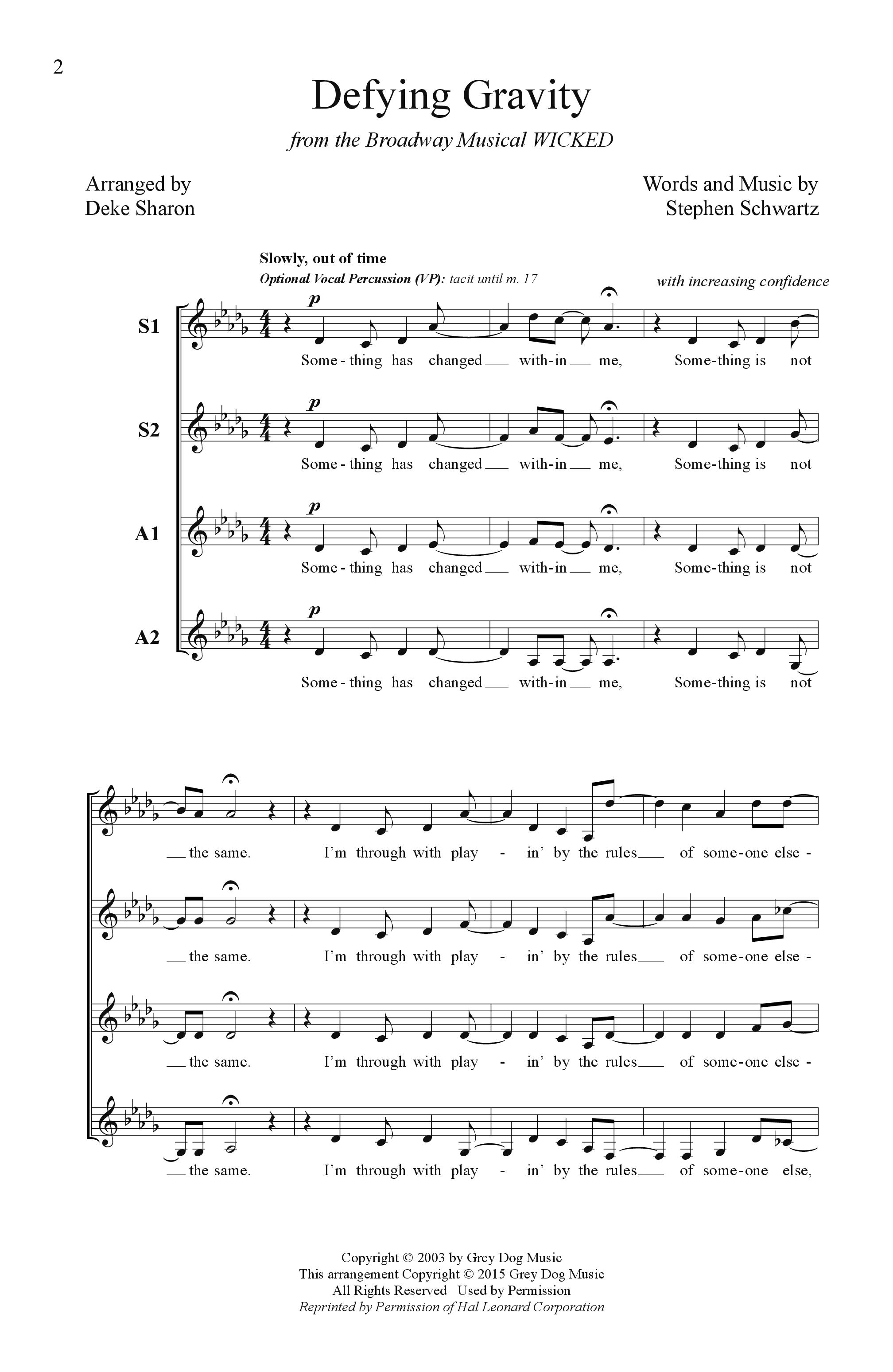 Play Official version of Defying Gravity (from Wicked) Sheet Music by ...