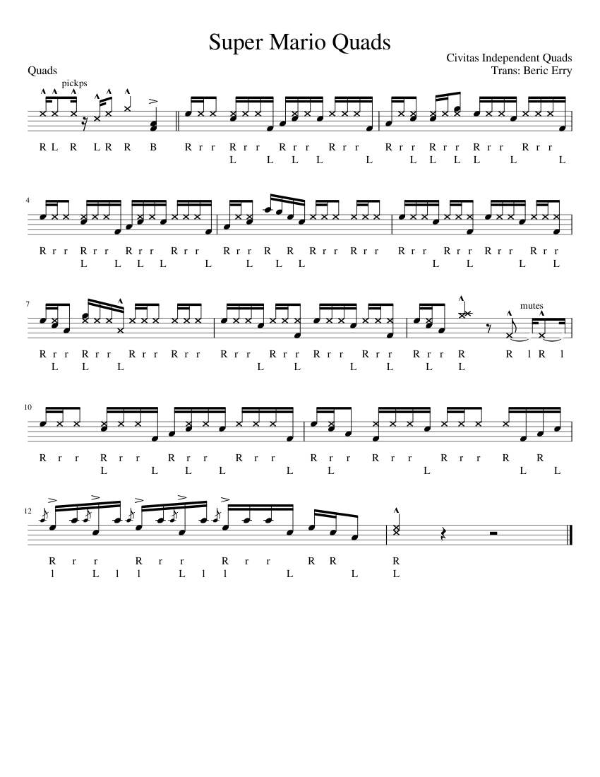 Super Mario World (CI Version) Sheet music for Steel drums (Solo ...