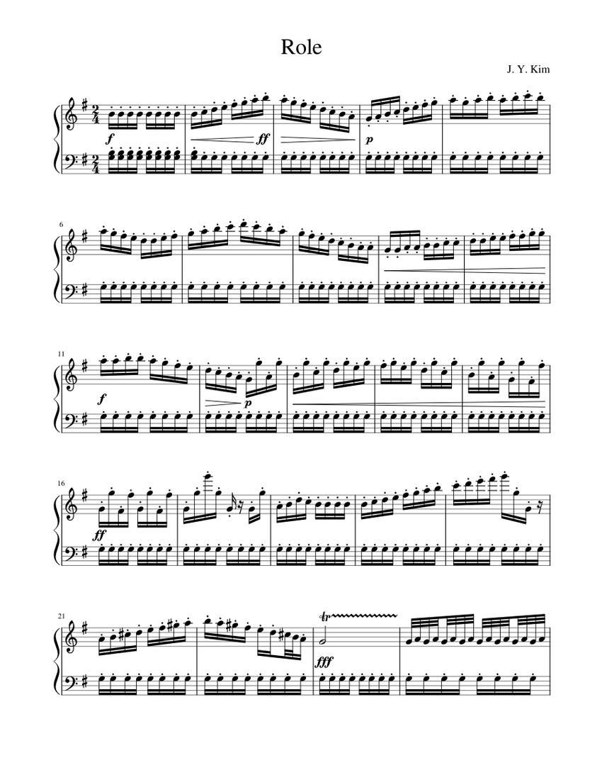 Role Sheet music for Piano (Solo) | Musescore.com