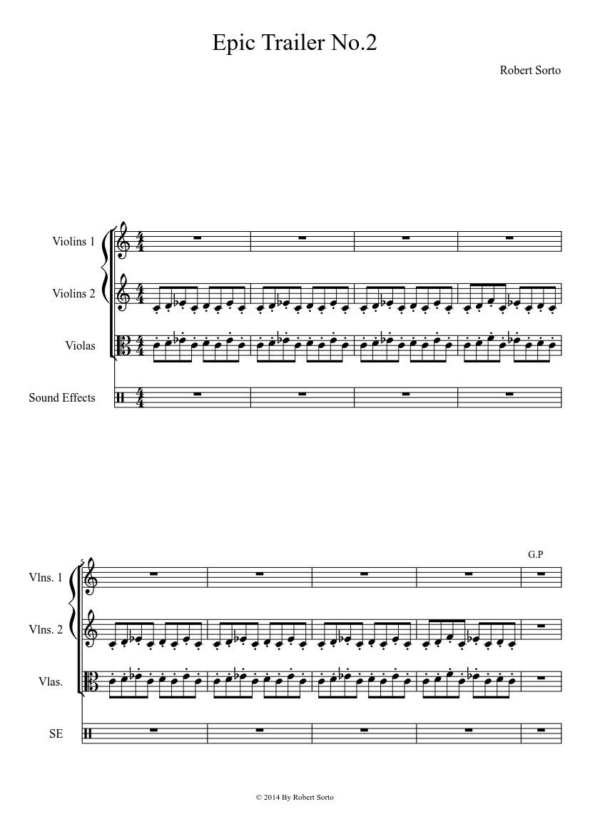 Epic Trailer Music No.2(Videoscore) Sheet music for Violin, Strings ...
