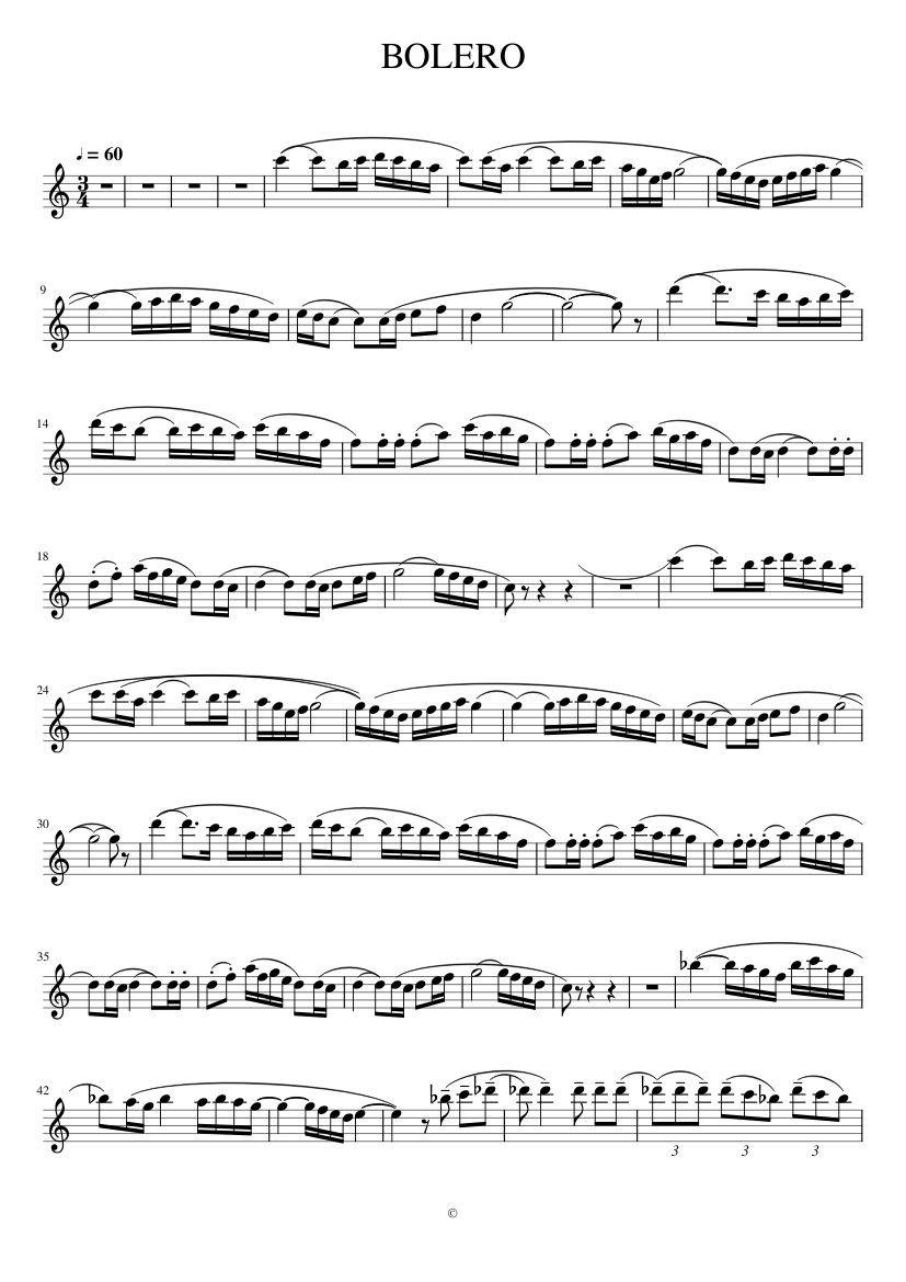 BOLERO Sheet Music for Flute (Solo) | MuseScore.com