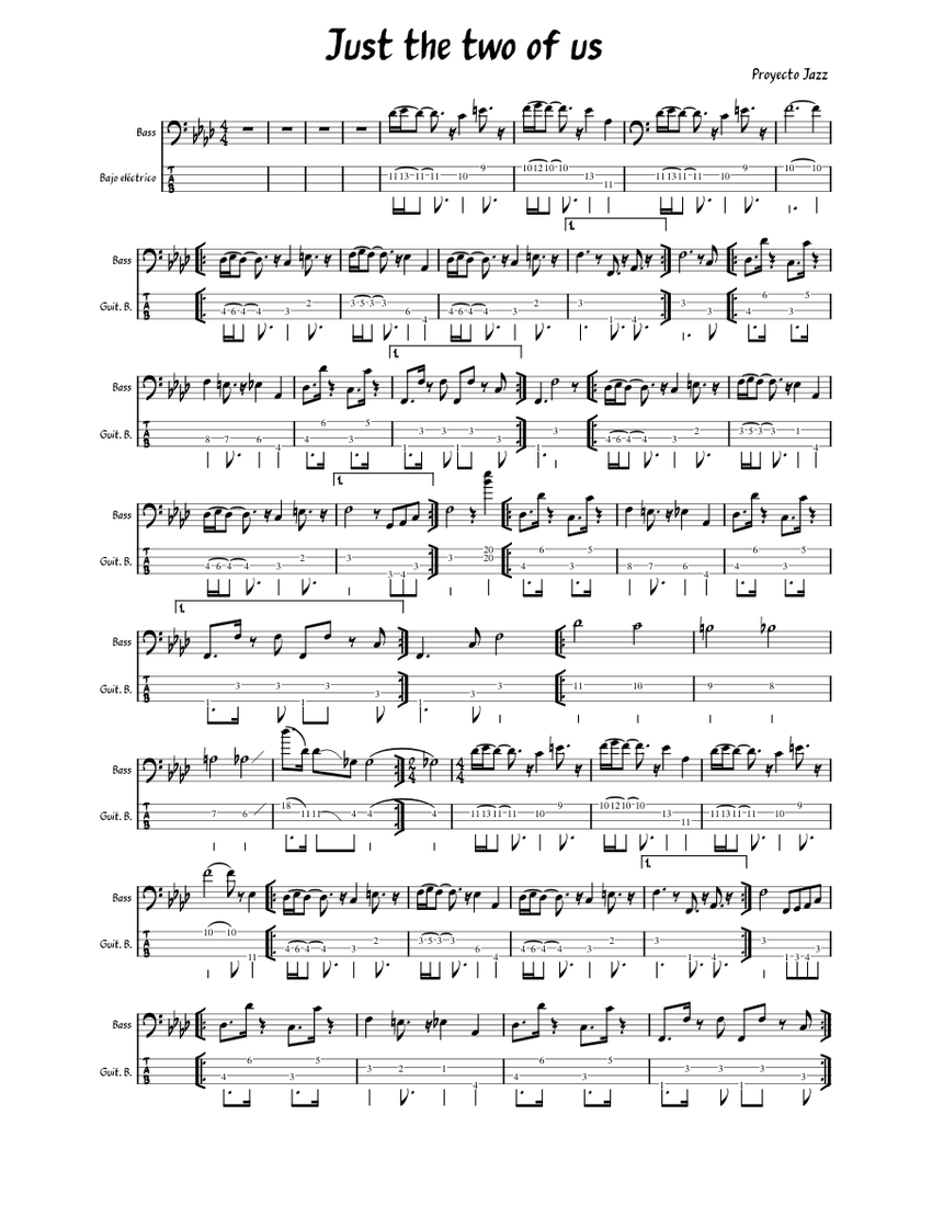 Just the two of us – Bill Withers Sheet music for Bass guitar (Mixed ...