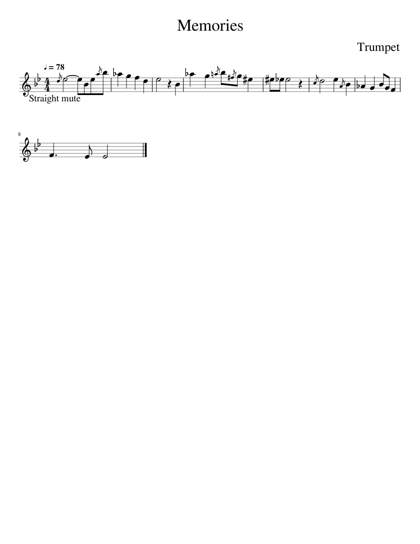 Memories Sheet music for Trumpet in b-flat (Solo) | Musescore.com