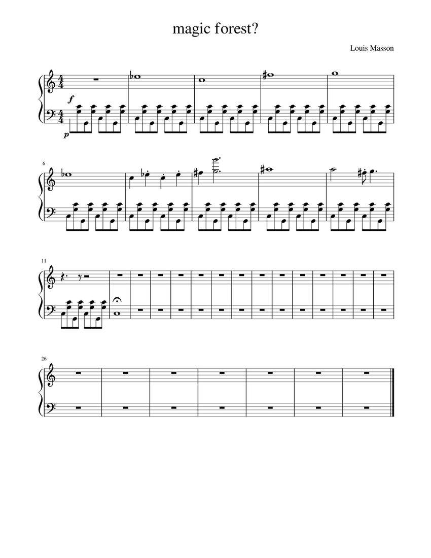 Magic forest Sheet music for Piano (Solo) | Musescore.com