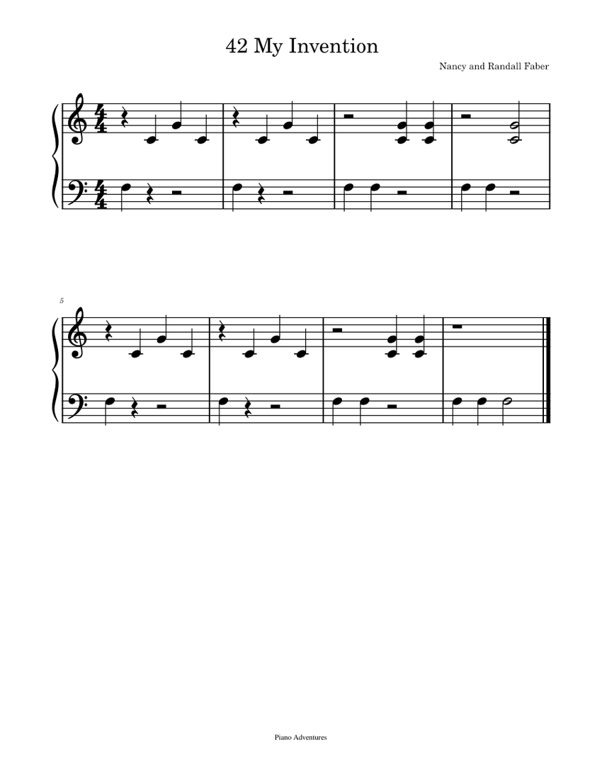 42 My invention Sheet music for Piano (Solo) Easy | Musescore.com