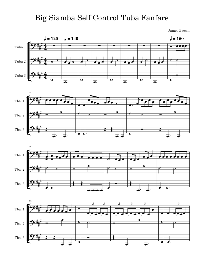 Big Siamba Self Control Tuba Fanfare Sheet music for Tuba (Mixed Trio ...