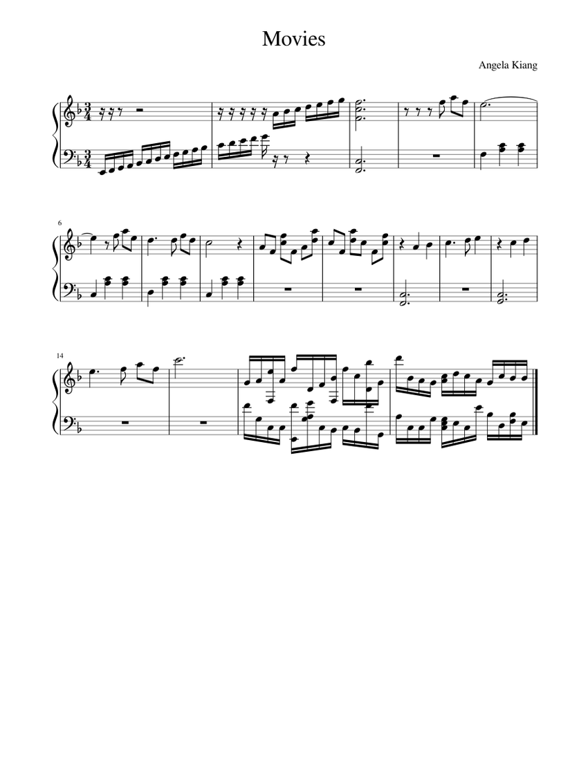 Movies Sheet music for Piano (Solo) | Musescore.com