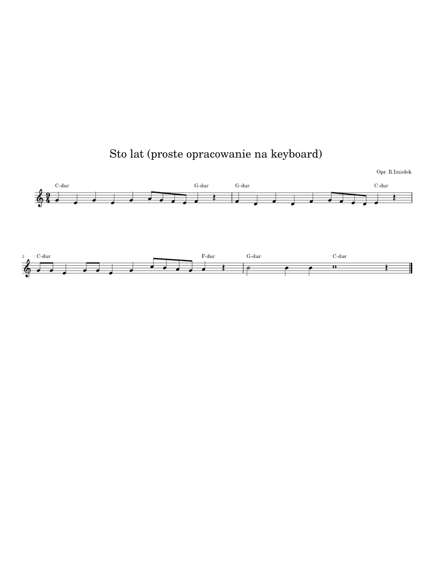 Sto lat – Misc Traditional - piano tutorial