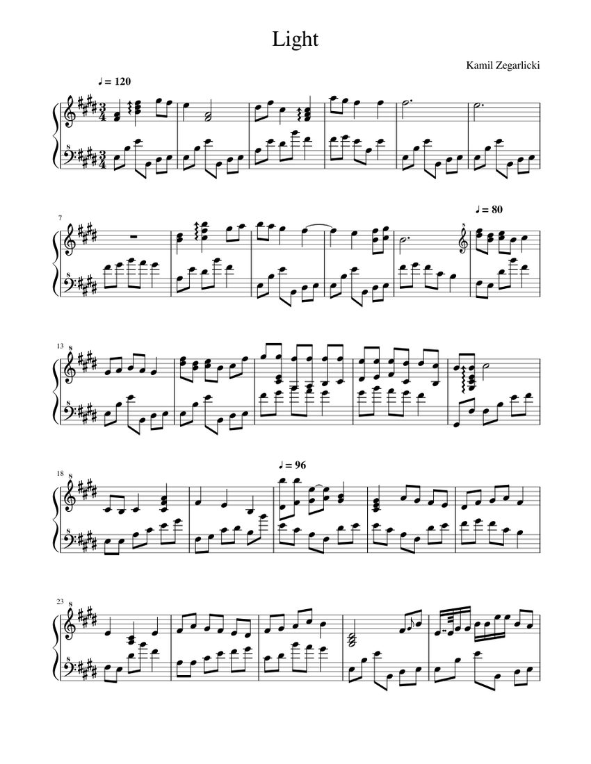 Light Sheet music for Piano (Solo) Easy | Musescore.com