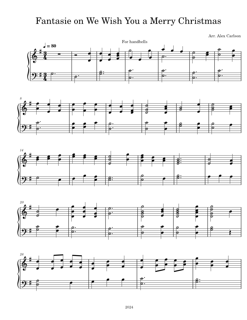 Handbell Fantasie on We Wish You A Merry Christmas – Alex R Carlson ...