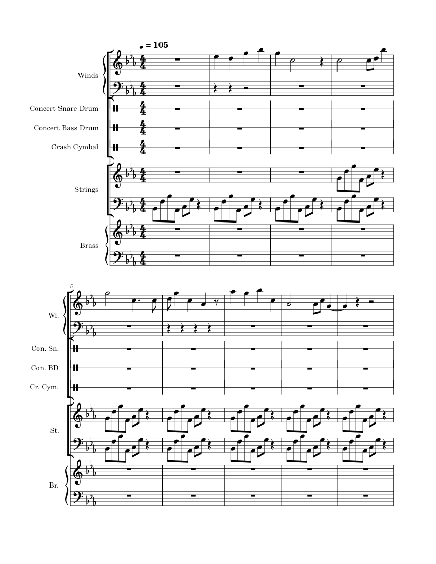 O-1 - By Rowen Pinkel Sheet music for Snare drum, Crash, Bass drum ...
