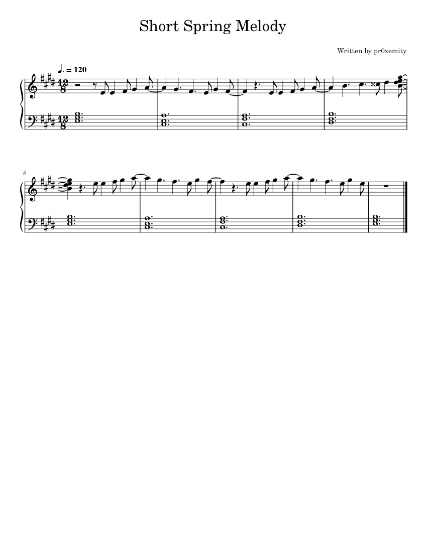 Short Spring Melody - piano tutorial