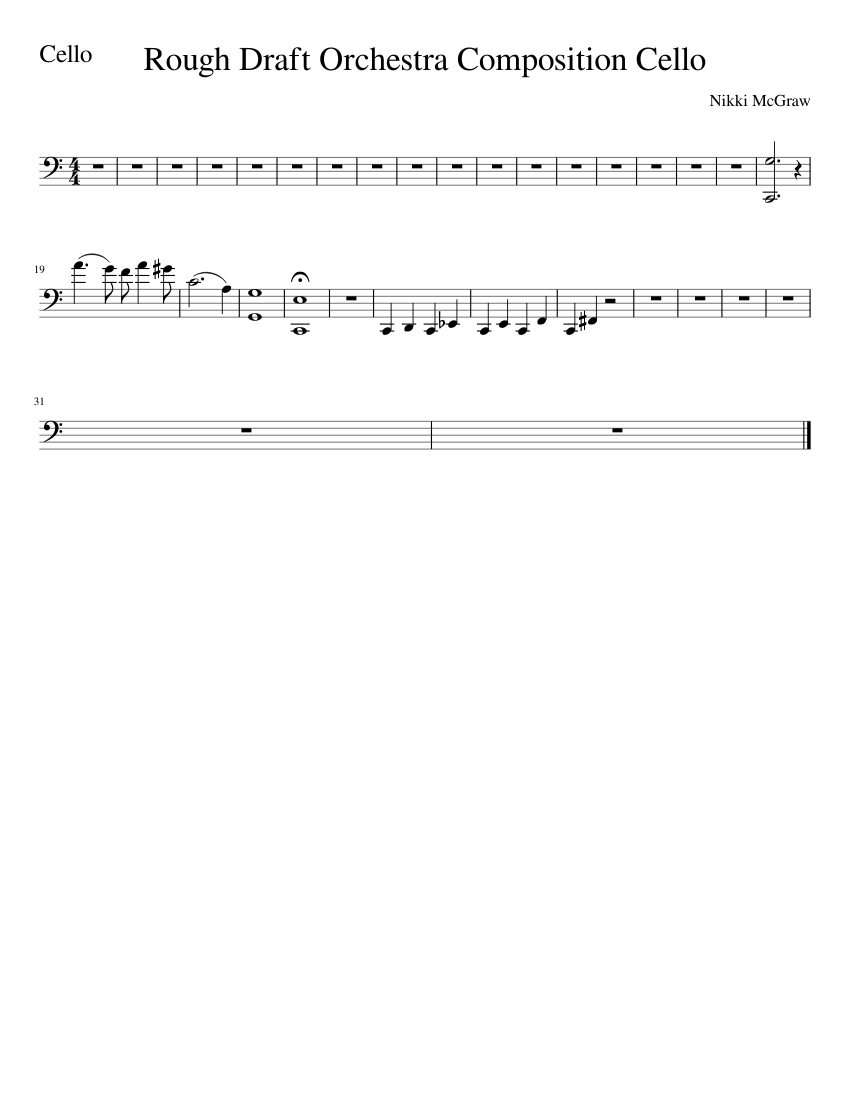 Rough Draft Orchestra Composition Cello - piano tutorial