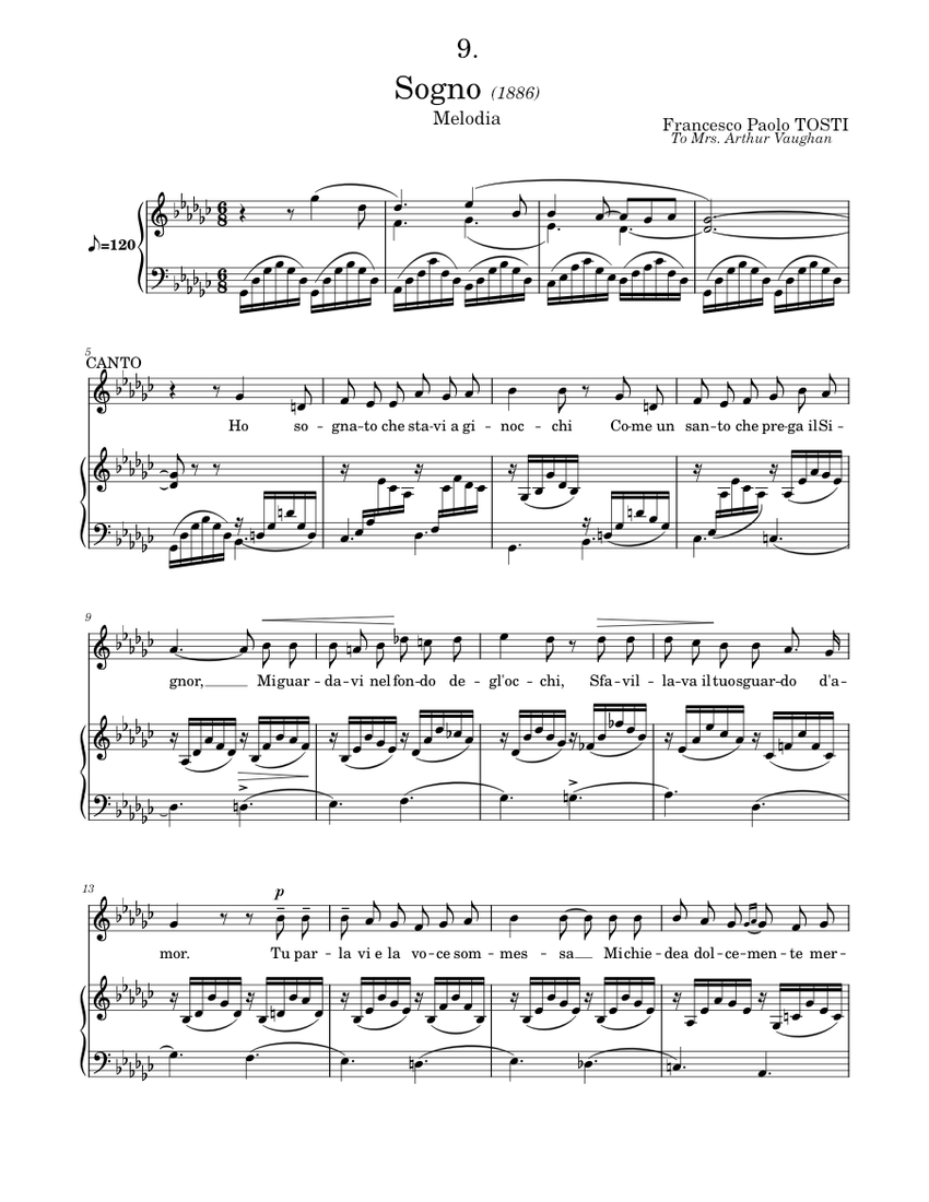 Sogno - F. P. Tosti Sheet music for Piano, Mezzo soprano (Piano-Voice ...