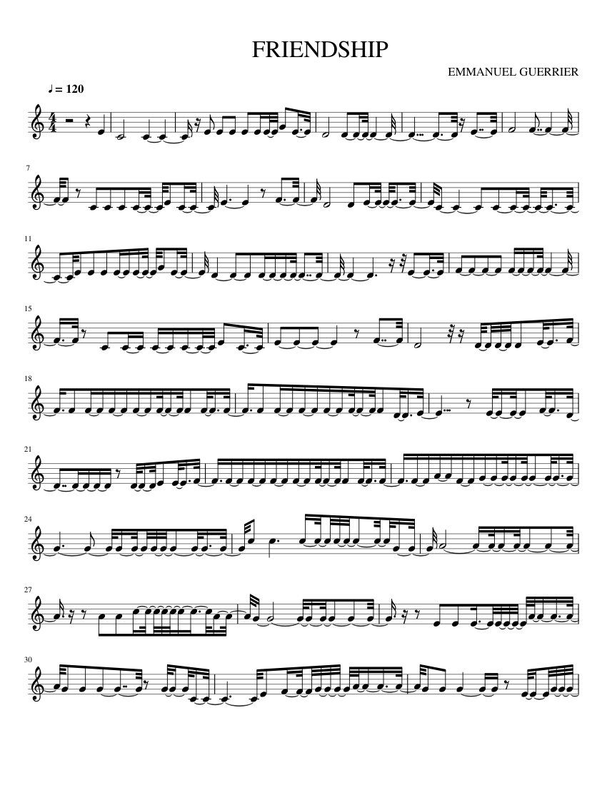 Friendship Sheet music for Piano (Solo) Easy | Musescore.com