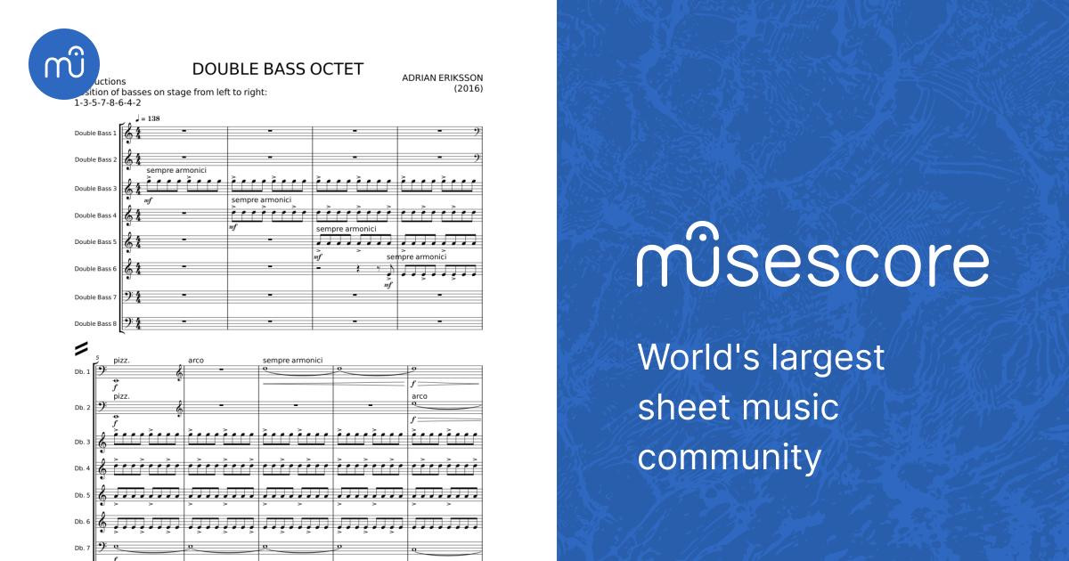 DOUBLE BASS OCTET - ADRIAN ERIKSSON Sheet music for Strings group ...