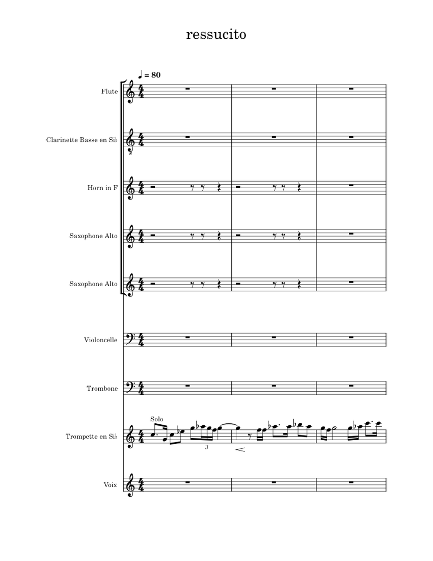 Resucitó – Kiko Argüello resucito Sheet music for Trombone, Vocals ...