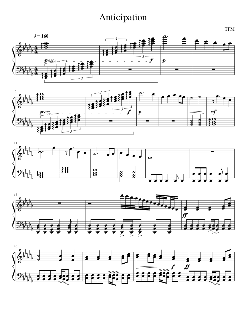 Anticipation Sheet music for Piano (Solo) | Musescore.com