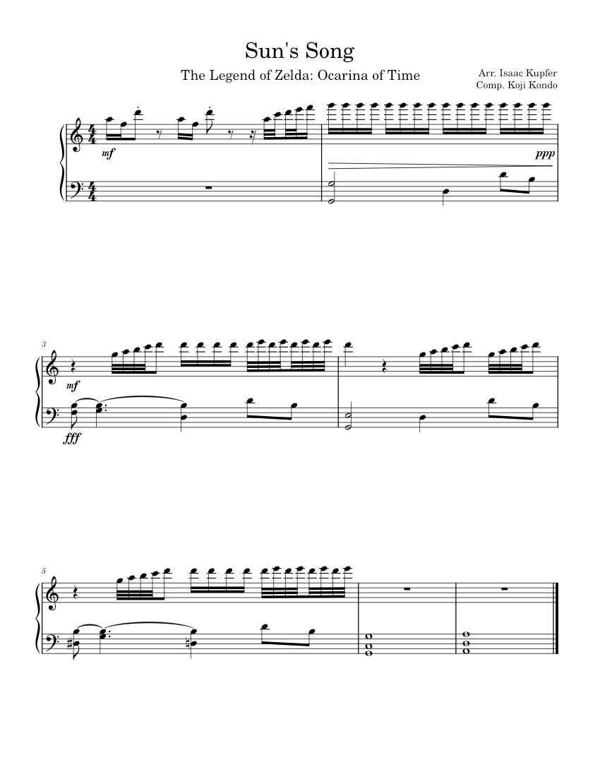 Sun's Song - The Legend of Zelda: Ocarina of Time – Koji Kondo Sun's ...
