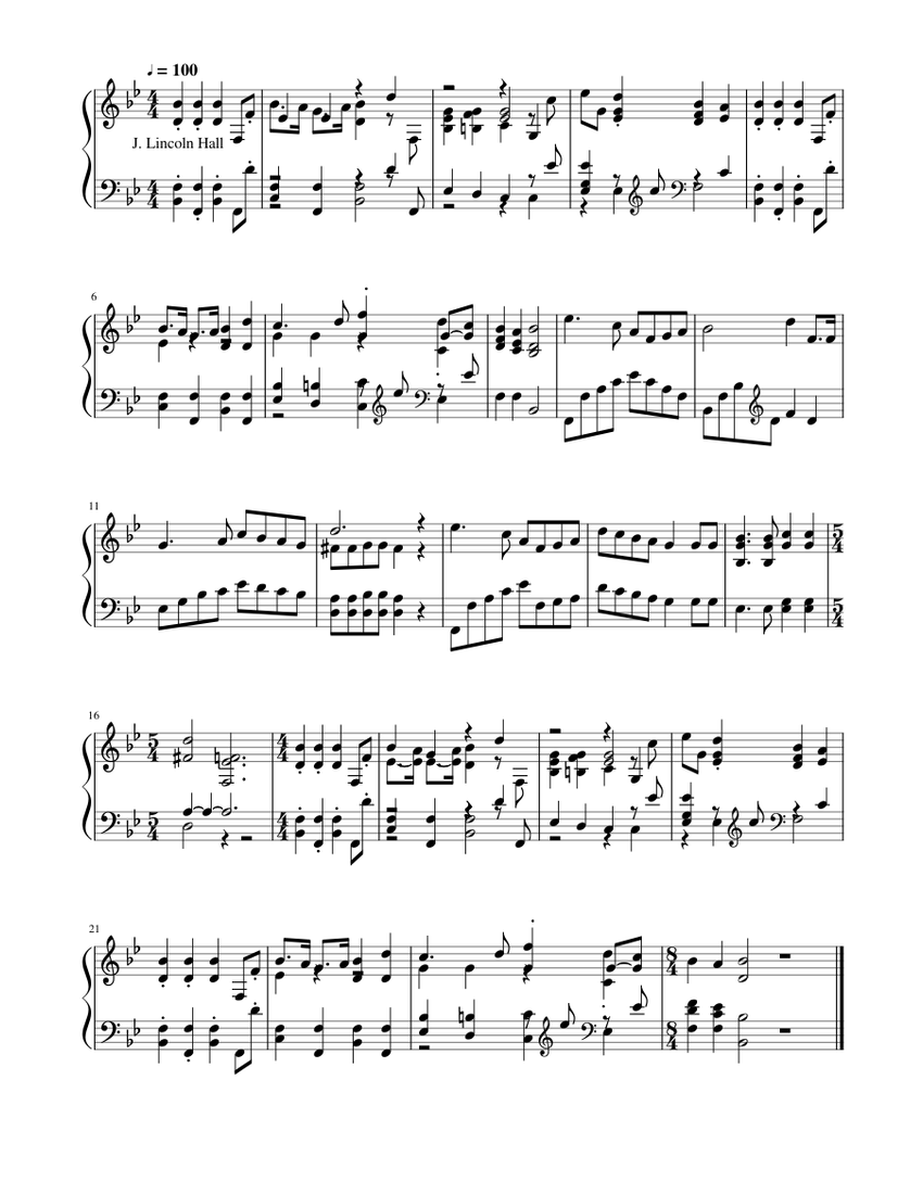 Tick by tick, the moments fleeting - J. Lincoln Hall Sheet music for ...