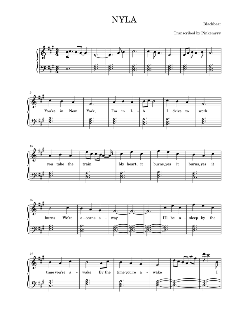 NYLA Sheet music for Piano (Solo) Easy | Musescore.com