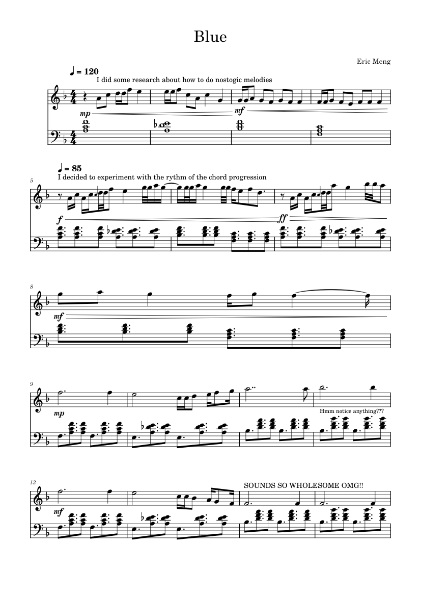 Blue musescore file Sheet music for Piano (Solo) Easy | Musescore.com