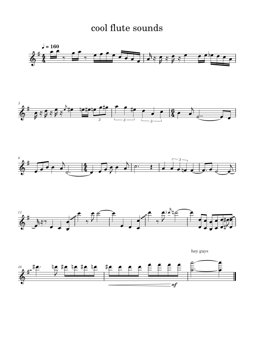 long flut solo :3 - ME!! Sheet Music for Flute (Solo) | MuseScore.com