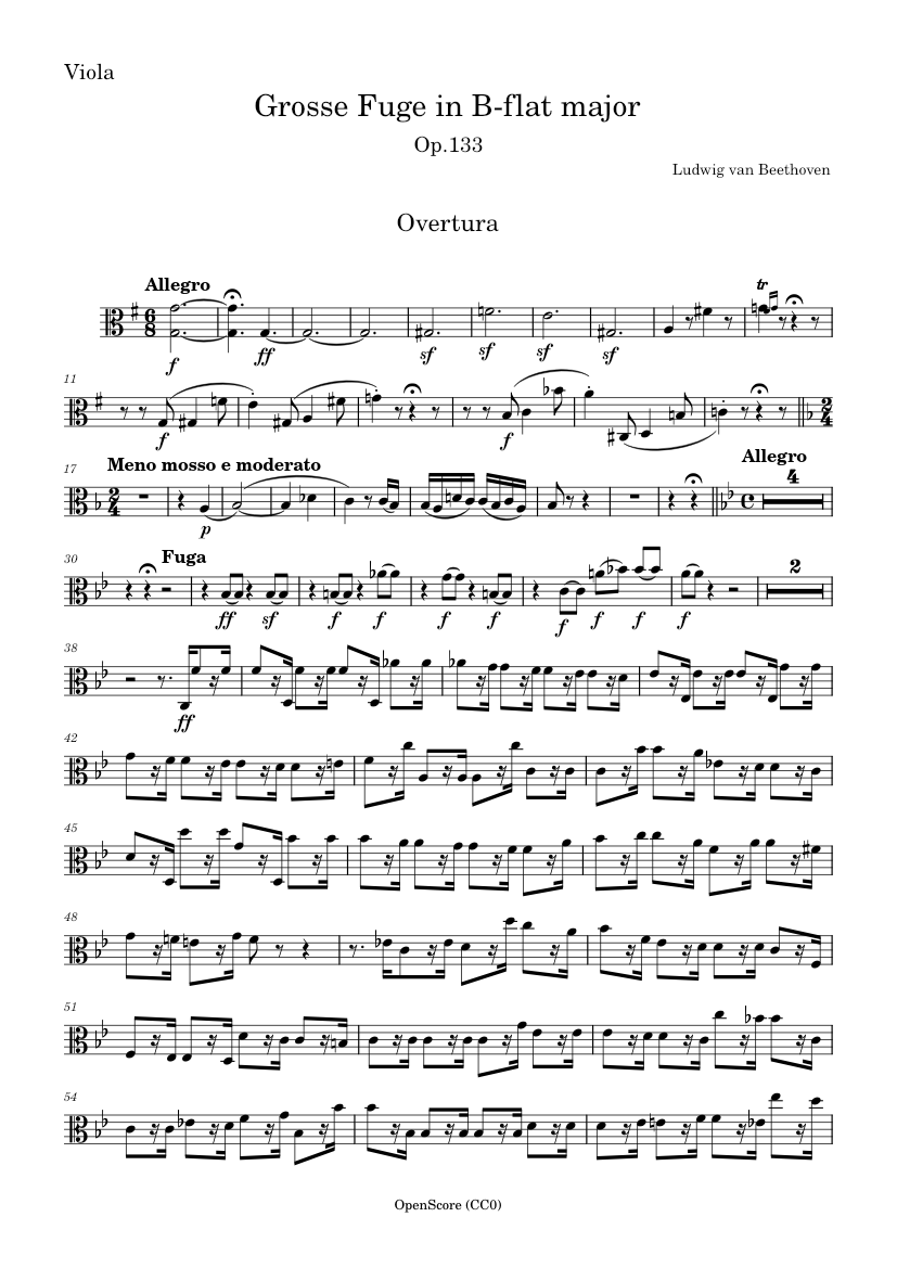 Grosse Fuge in B-flat major, Op.133 – Ludwig van Beethoven - Viola PART ...