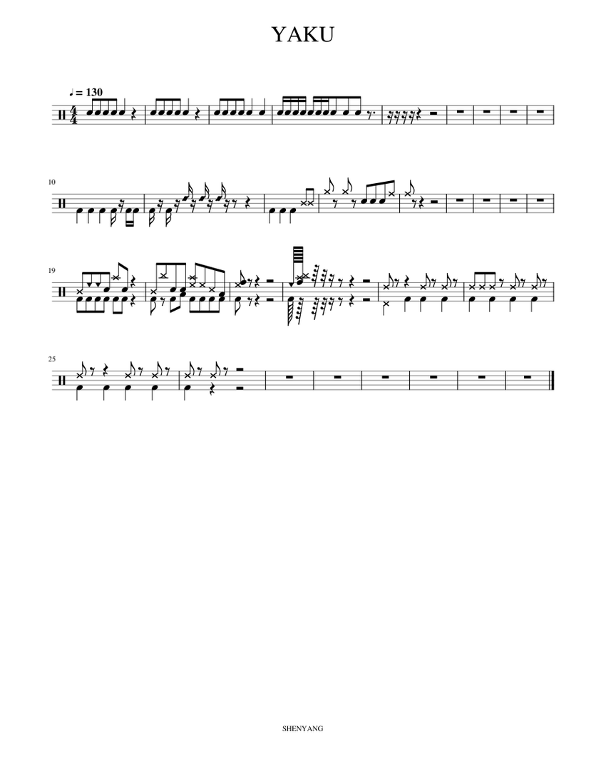 YAKU 1 1 Sheet music for Drum Group (Solo) | Musescore.com